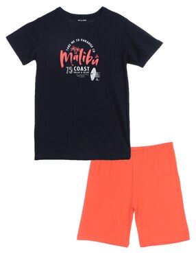 Pijama Matt & Megan estampado letras de algodón para niño